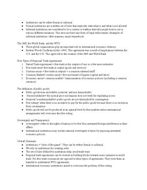 International trade notes - After the end of WWII, many of the ...