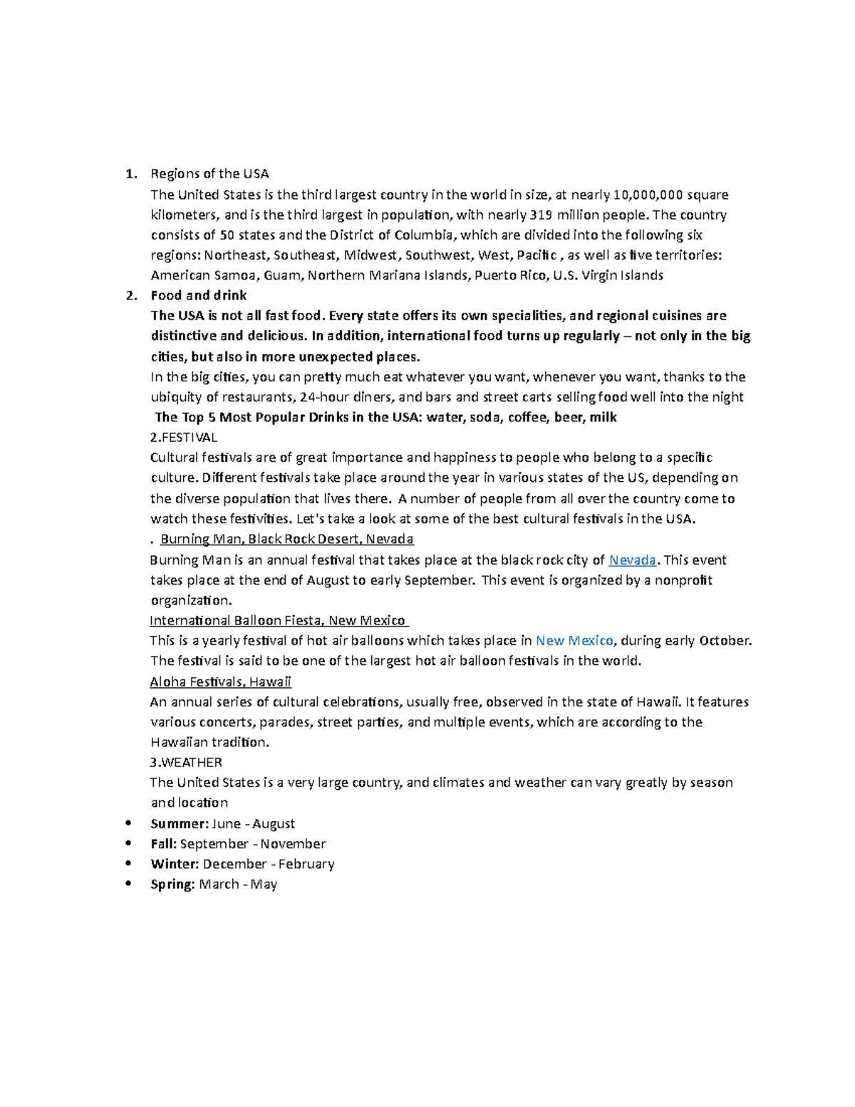 Regions of the USA - usa - Regions of the USA The United States is the ...