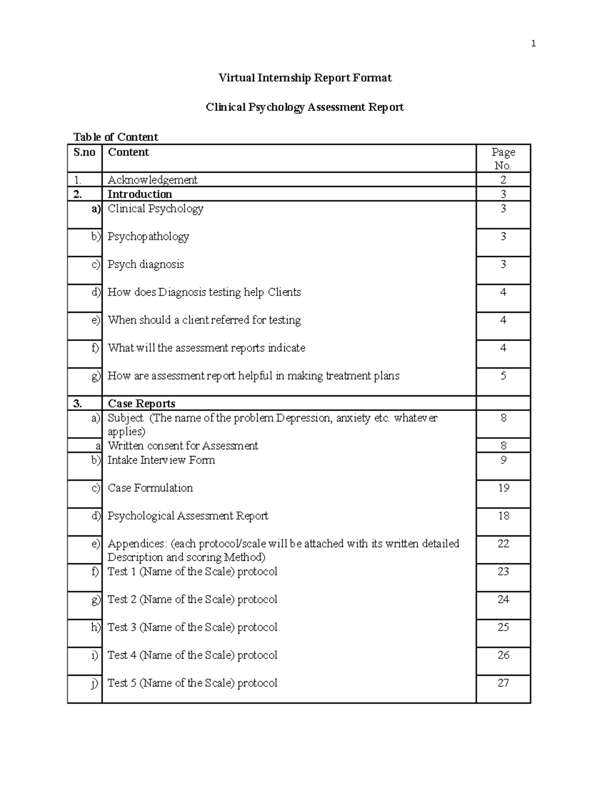 Report - am amRT A - Virtual Internship Report Format Clinical ...