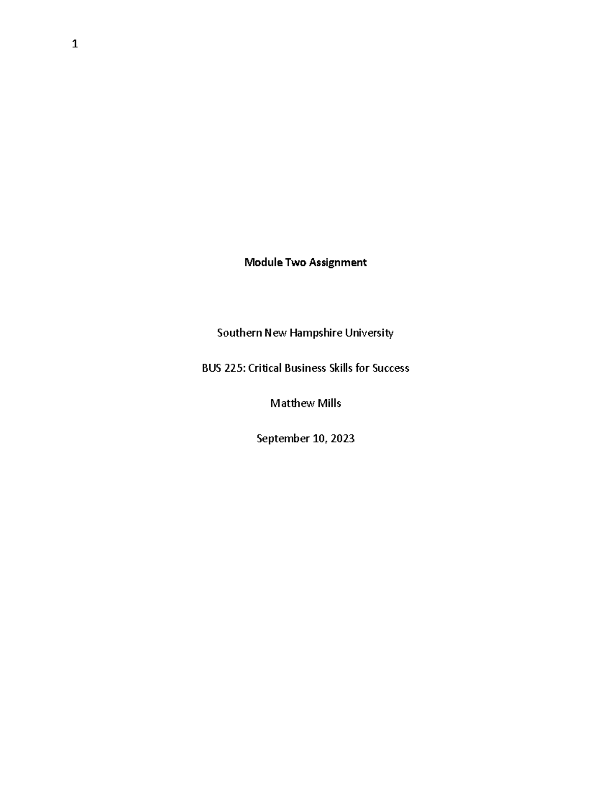 BUS225 Module Two Assignment upload - Module Two Assignment Southern ...