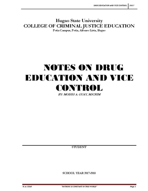 Guide for Drug Education and Vice Control - What is Drugs? Drug is ...