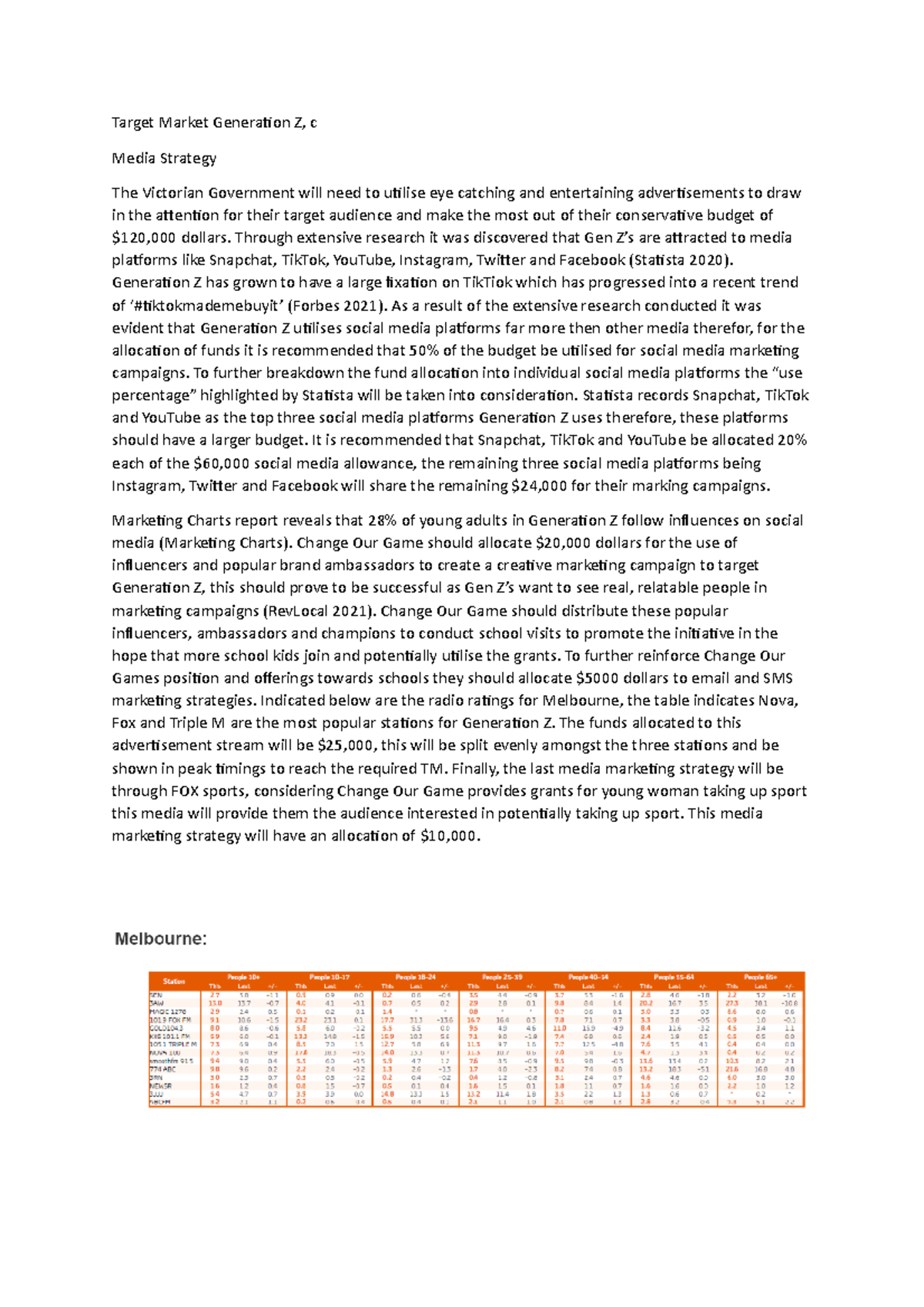 Target Market Generation Z - Through extensive research it was ...