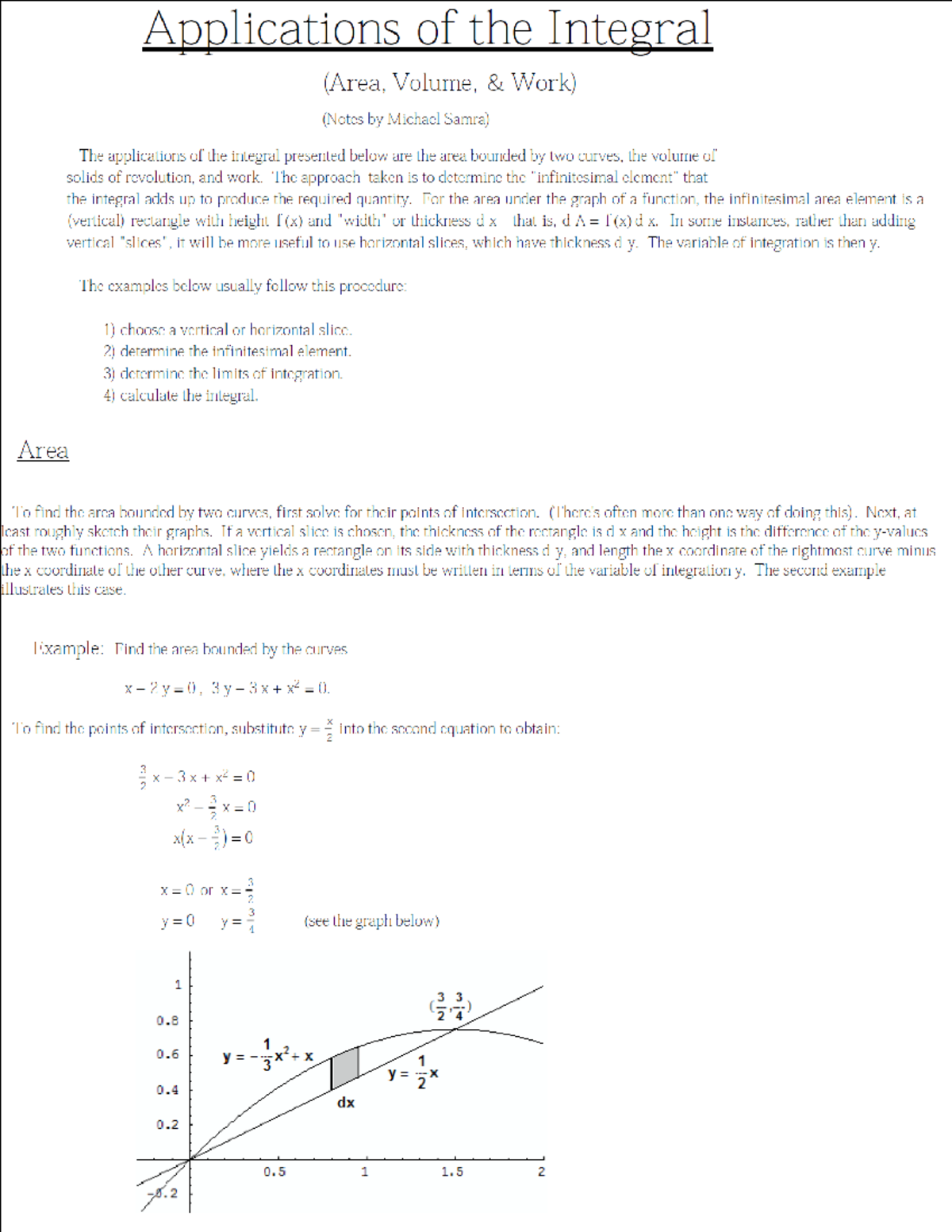 Integral-notes 1 - Calculus With Analytic Geometry - MATH 150 - Studocu