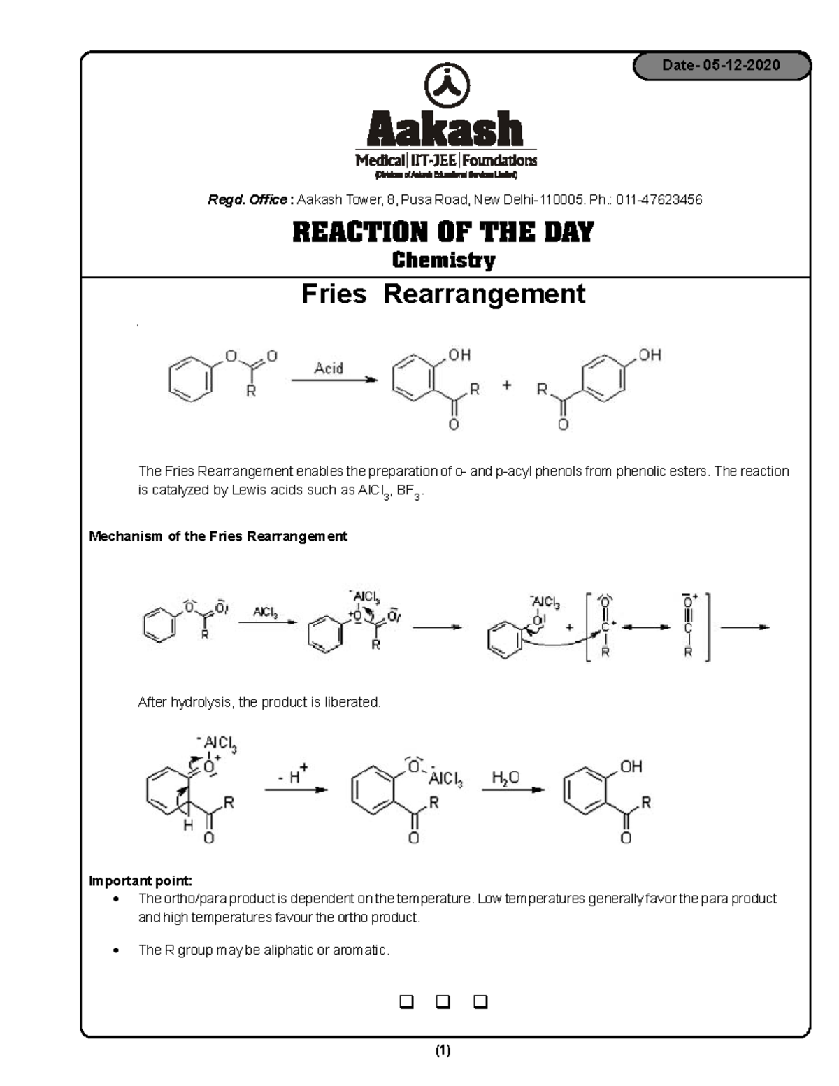 Fries Rearrangement - Jzjzj - (1) The Fries Rearrangement enables the ...