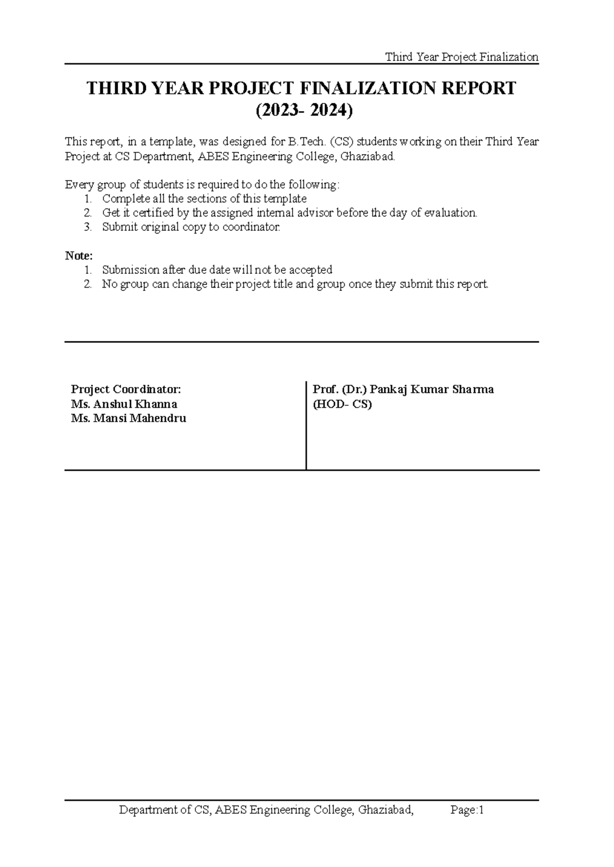 CS-B Report - THIRD YEAR PROJECT FINALIZATION REPORT (2023- 2024) This ...