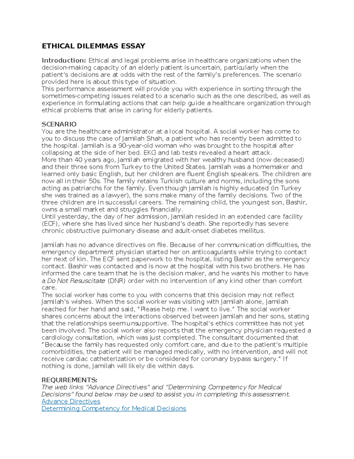 Ethical Dilemmas Essay - ETHICAL DILEMMAS ESSAY Introduction: Ethical ...