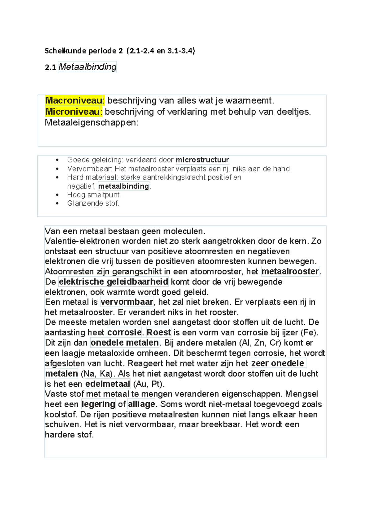 Scheikunde hfd 2 en 3 - Scheikunde periode 2 (2.1-2 en 3.1-3) 2 ...