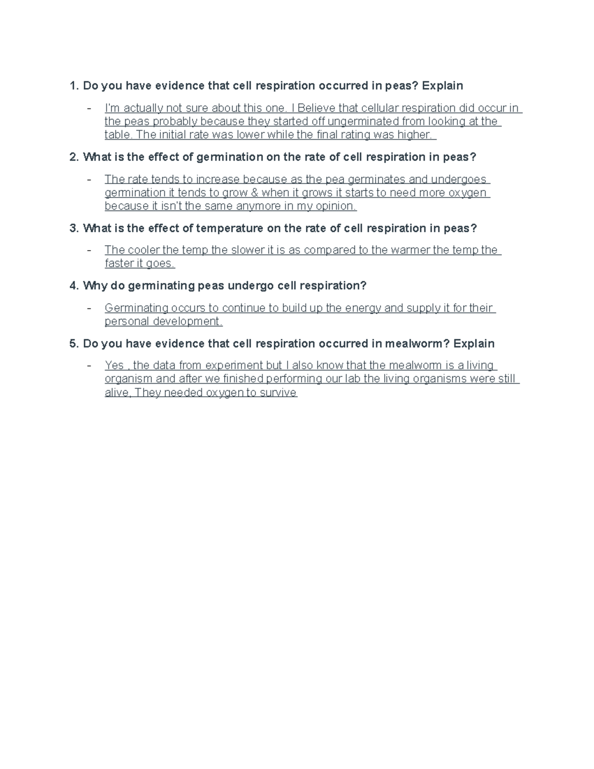 Week 10- Post lab questions - Do you have evidence that cell ...