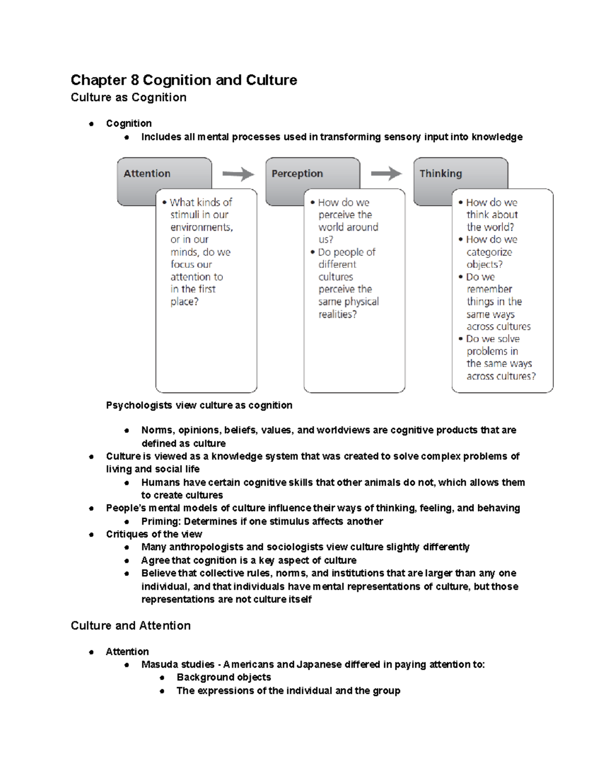 Chapter 8 - Chapter 8 Cognition and Culture Culture as Cognition ...