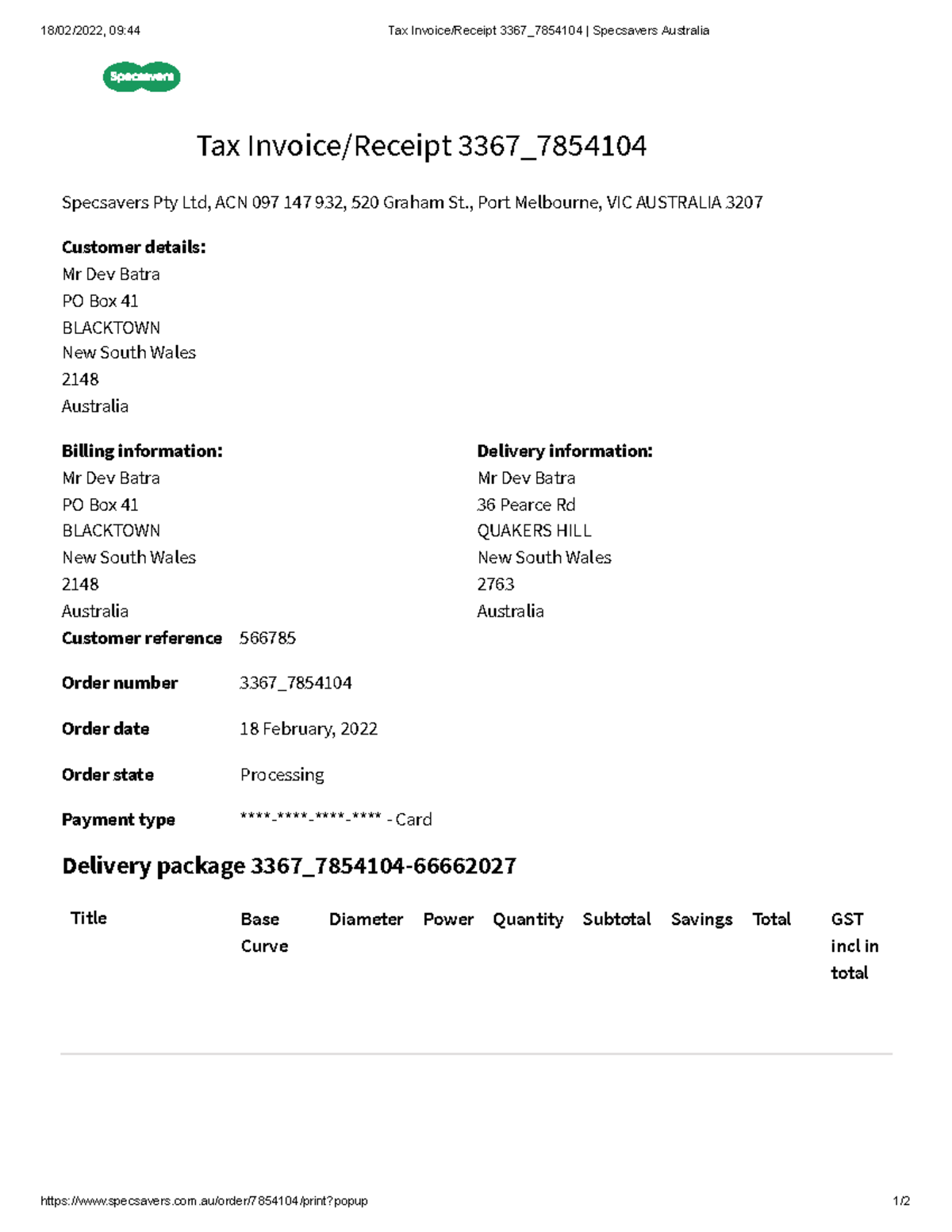 Tax Invoice Receipt-Business Studies HSC Case Study - 18/02/2022, 09:44 ...