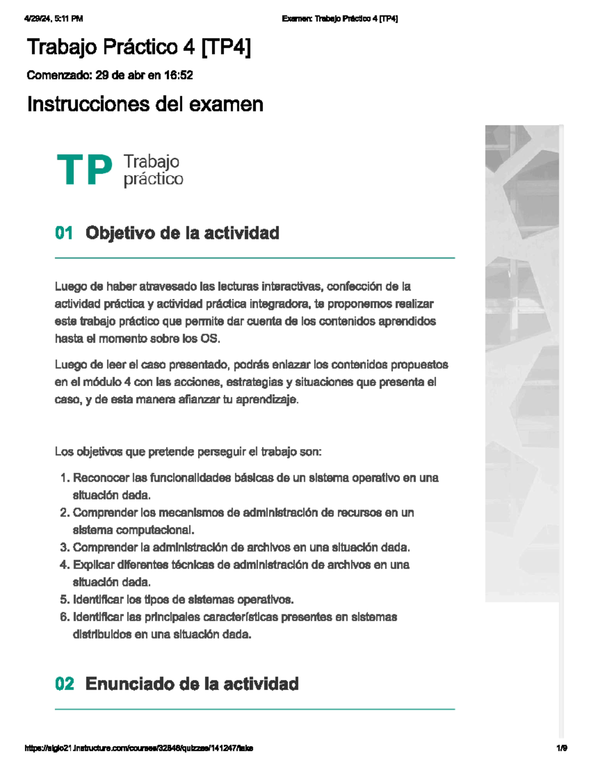 TP4 Sistemas Operativos 100% - Studocu