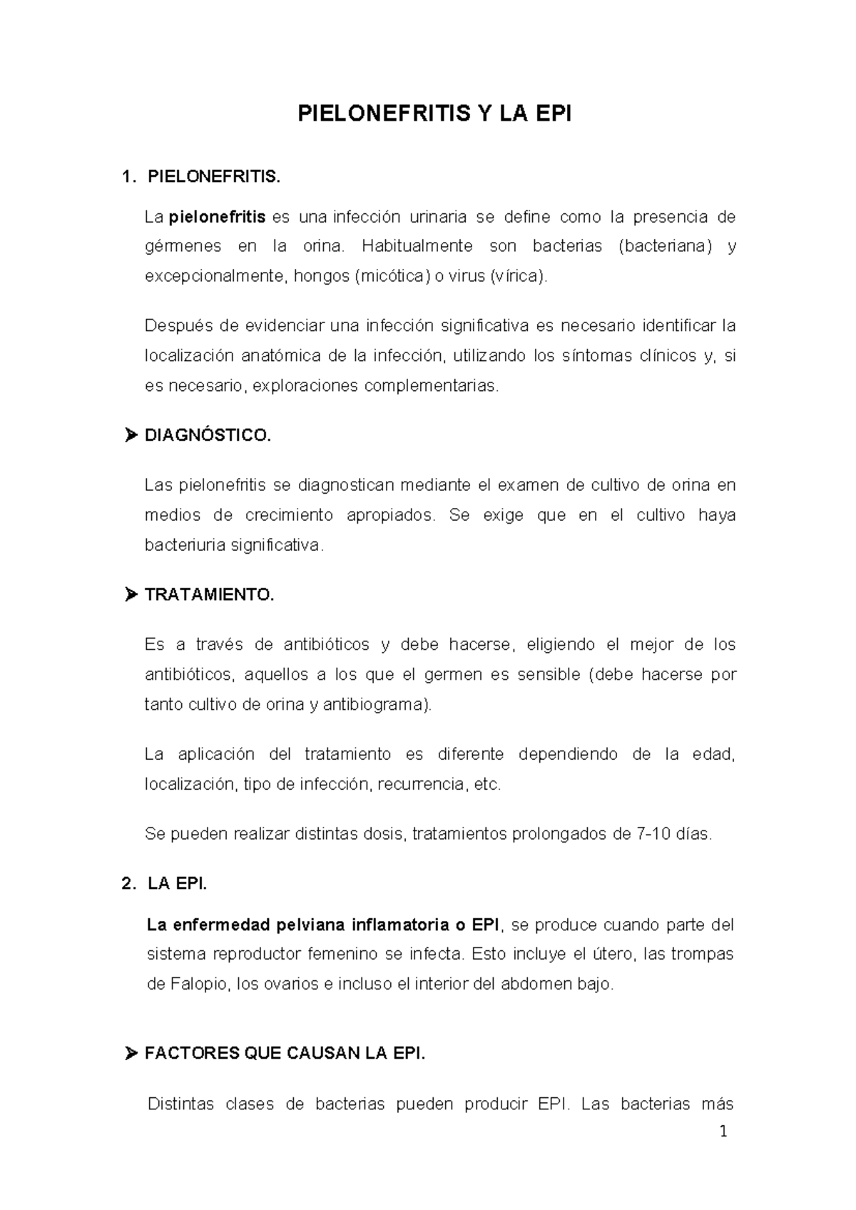 Pielonefritis EPI YMBC - 1 PIELONEFRITIS Y LA EPI 1. PIELONEFRITIS. La ...
