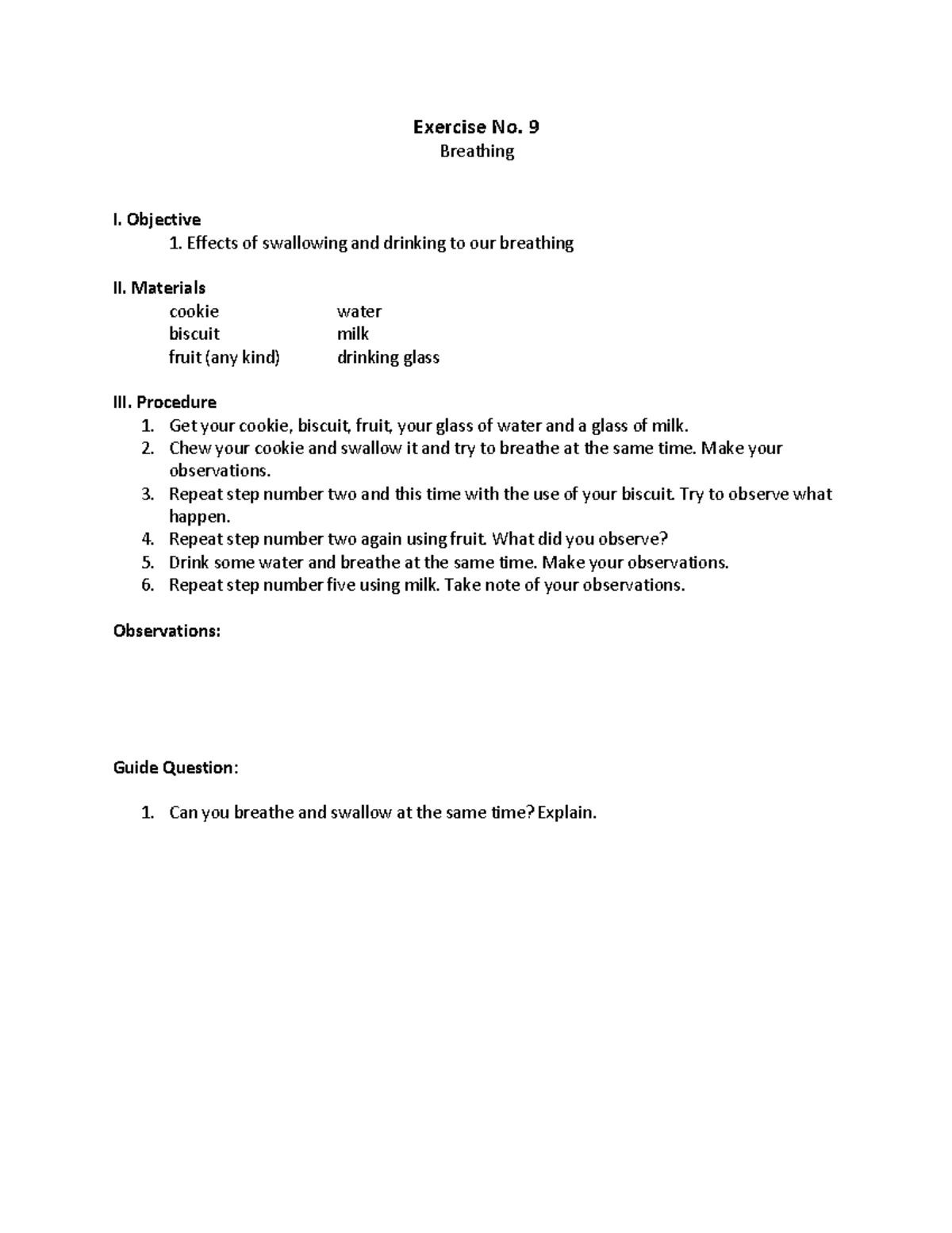 Exercise No. 9 - A helpful guide for laboratory experiment in biolab ...
