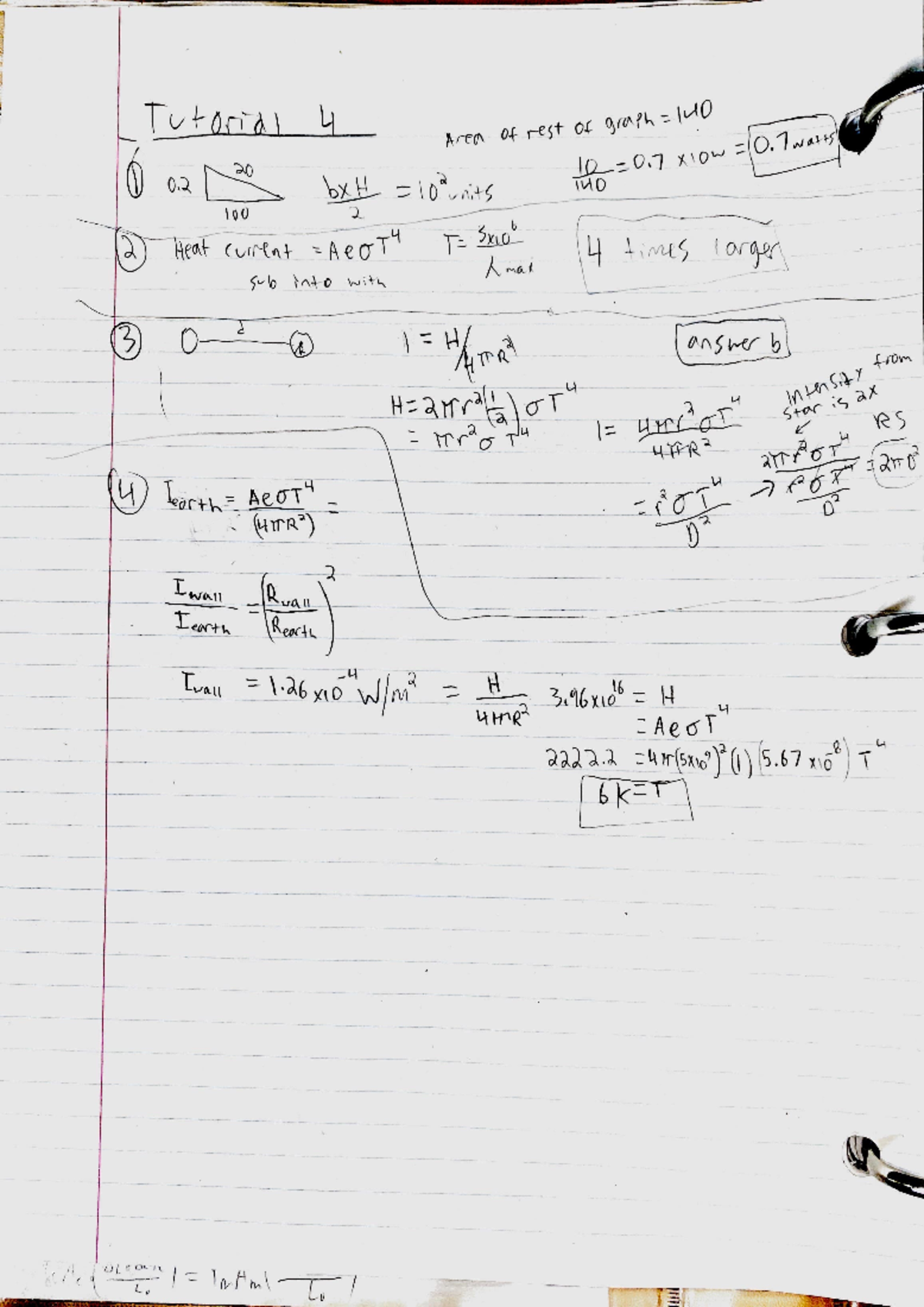 Tutorial 4 - not needed - PHYS 170 - Tutorial 4 Area of rest of I 0 20 O bxH 140 100 2 2 Heat ...