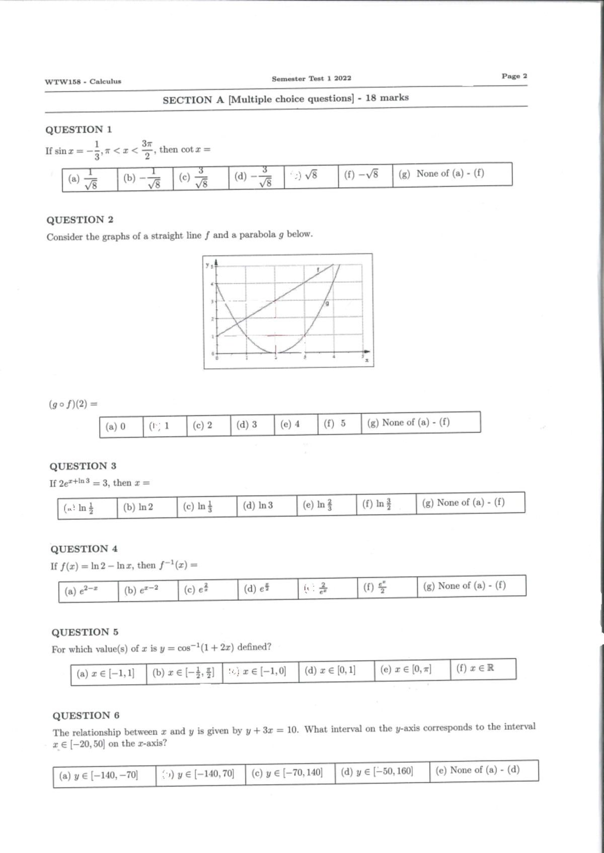 ST1 2022 Question Paper - WTW 158 - ~ - ~ III TTTi = = = =>> - I I ...