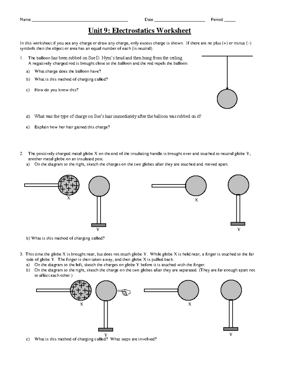 Electrostatics wksh pink - Name Date ______________________ Period ...