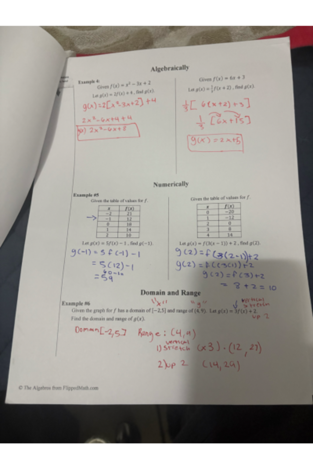 IMG 0135 - math medic - estions Algebraically is here Example 4: Given ...