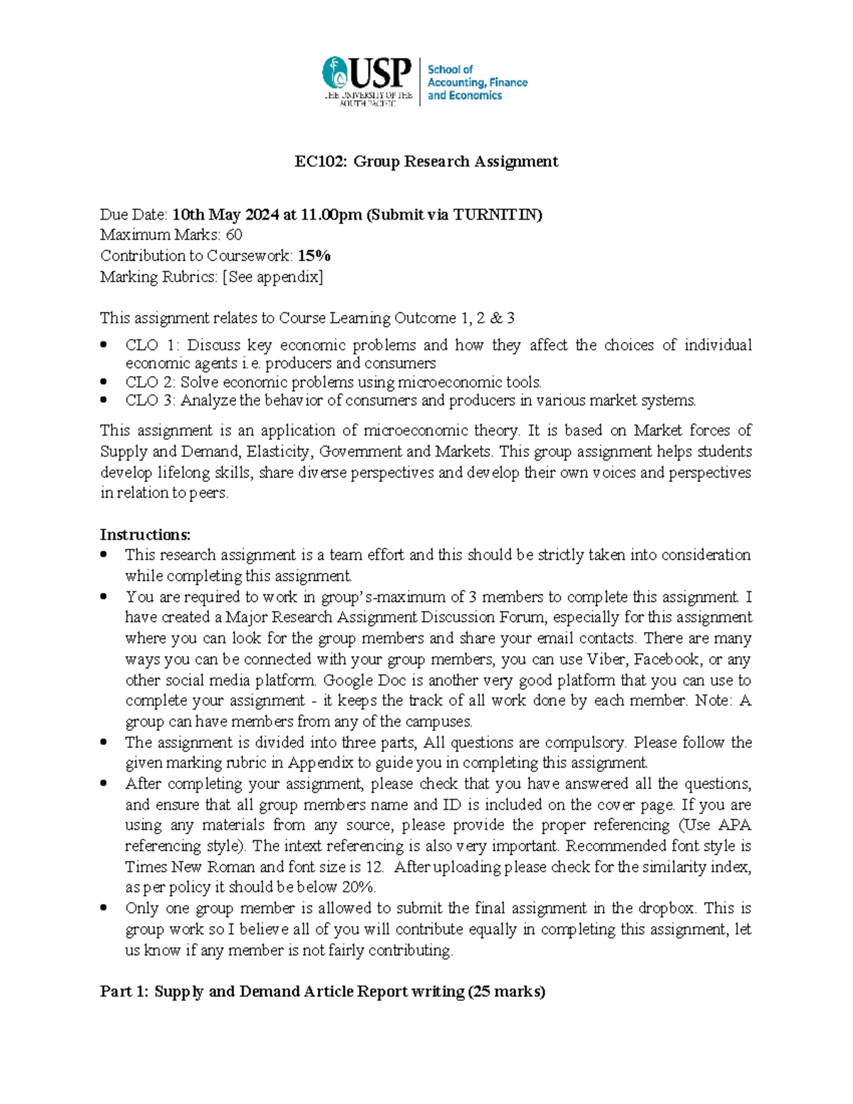 EC102 Group Research Assignment + Rubric - EC102: Group Research ...