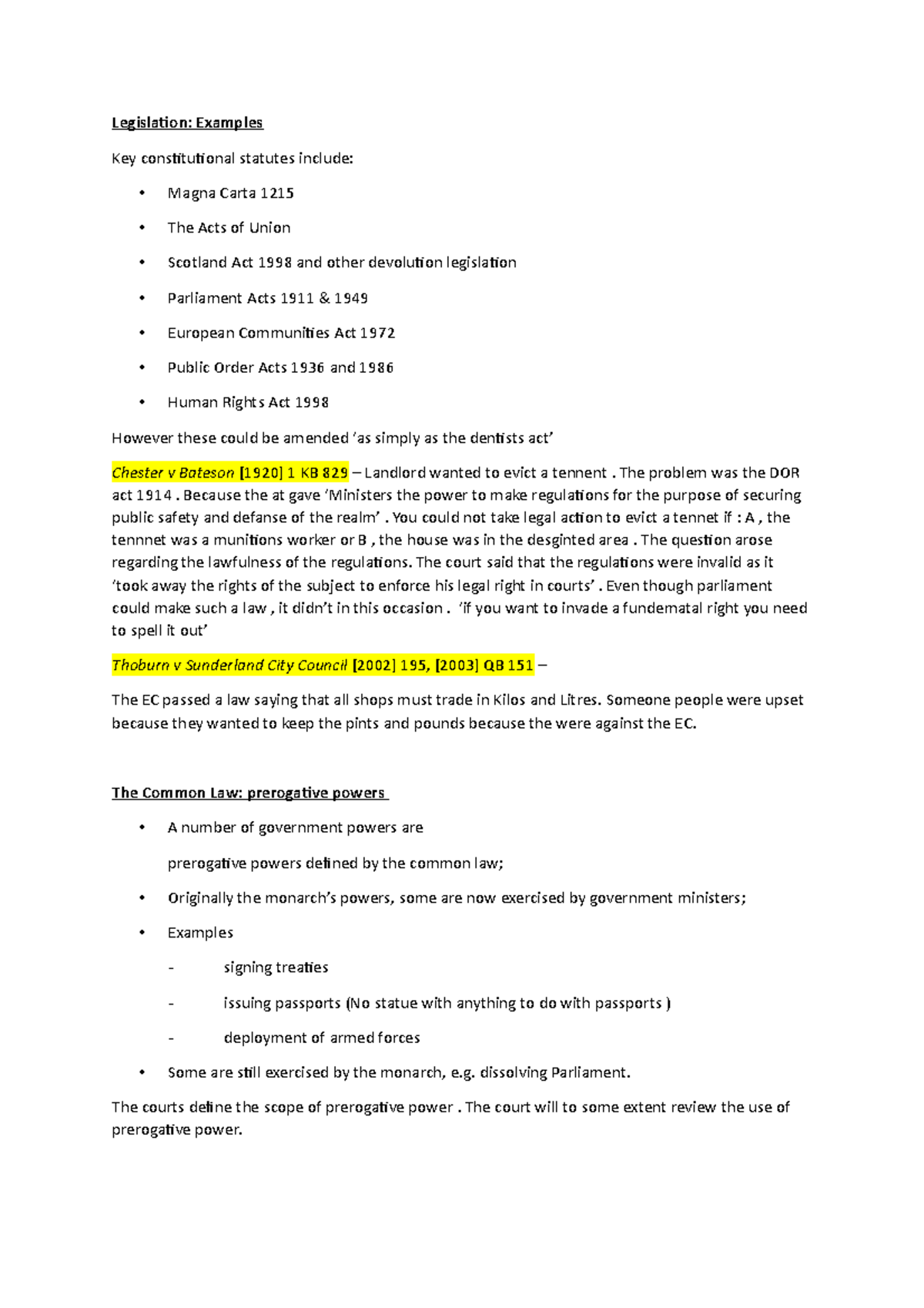 Lecture 4 Notes - Legislaion: Examples Key consituional statutes ...
