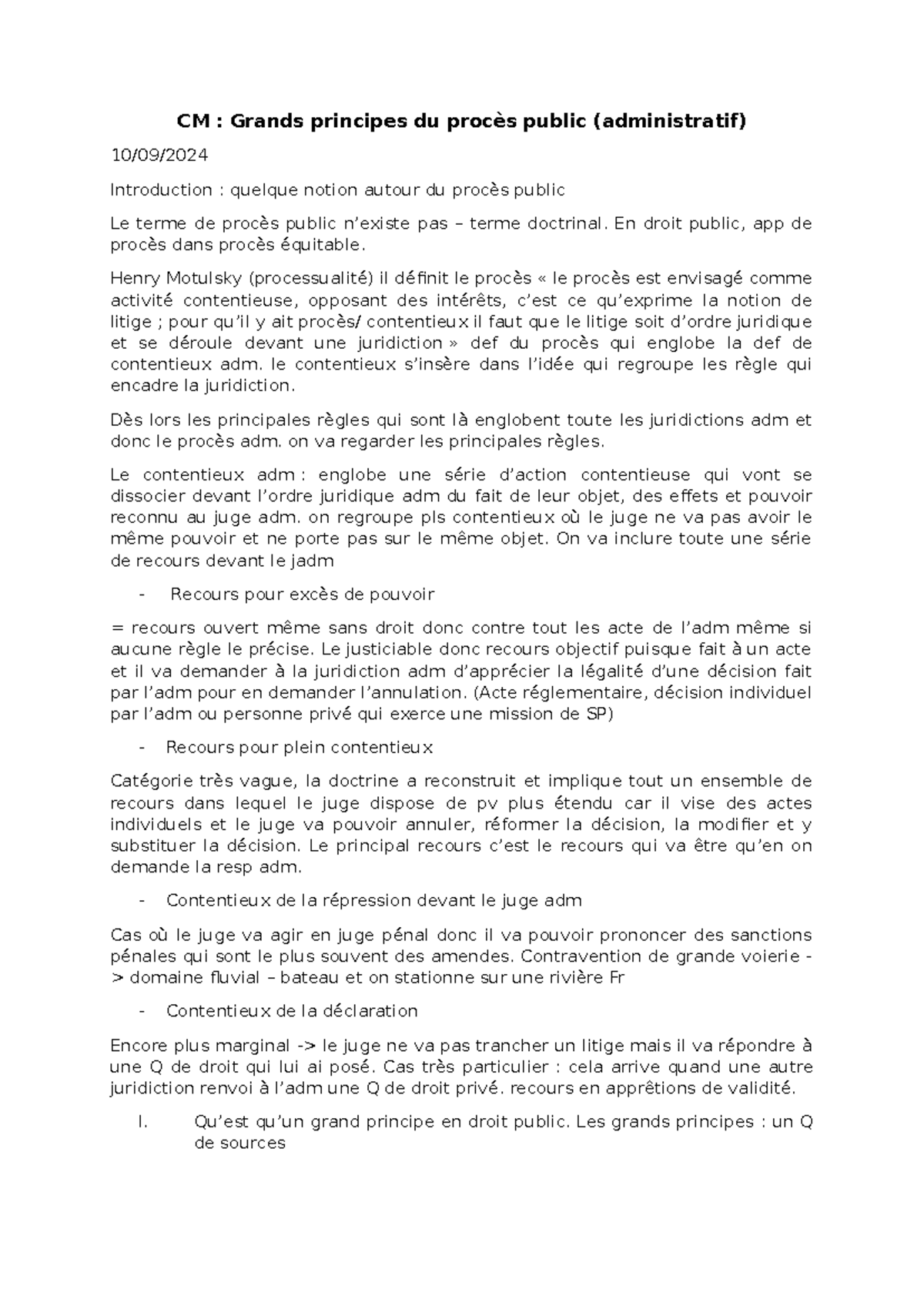 Grand procès du droit public - CM : Grands principes du procès public ...