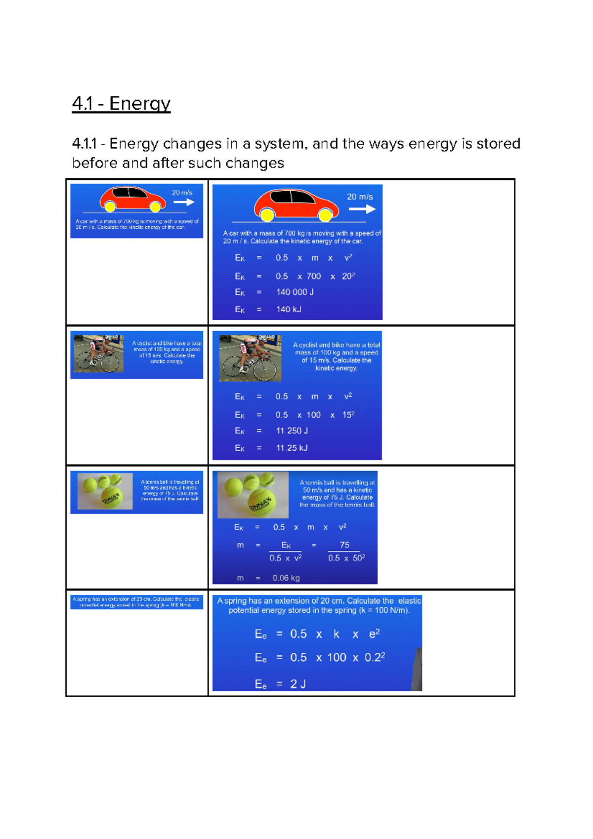 Physics Paper 1 Flashcards - 4 - Energy 4.1 - Energy changes in a ...