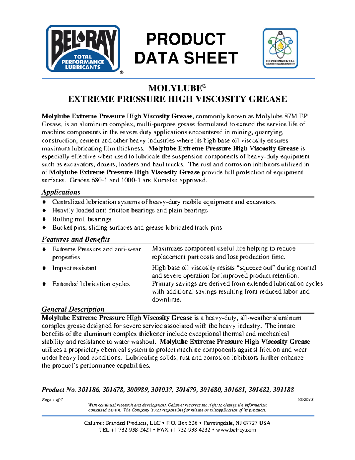 Molylube-Extreme-Pressure-High-Viscosity-Grease - PRODUCT DATA SHEET ...
