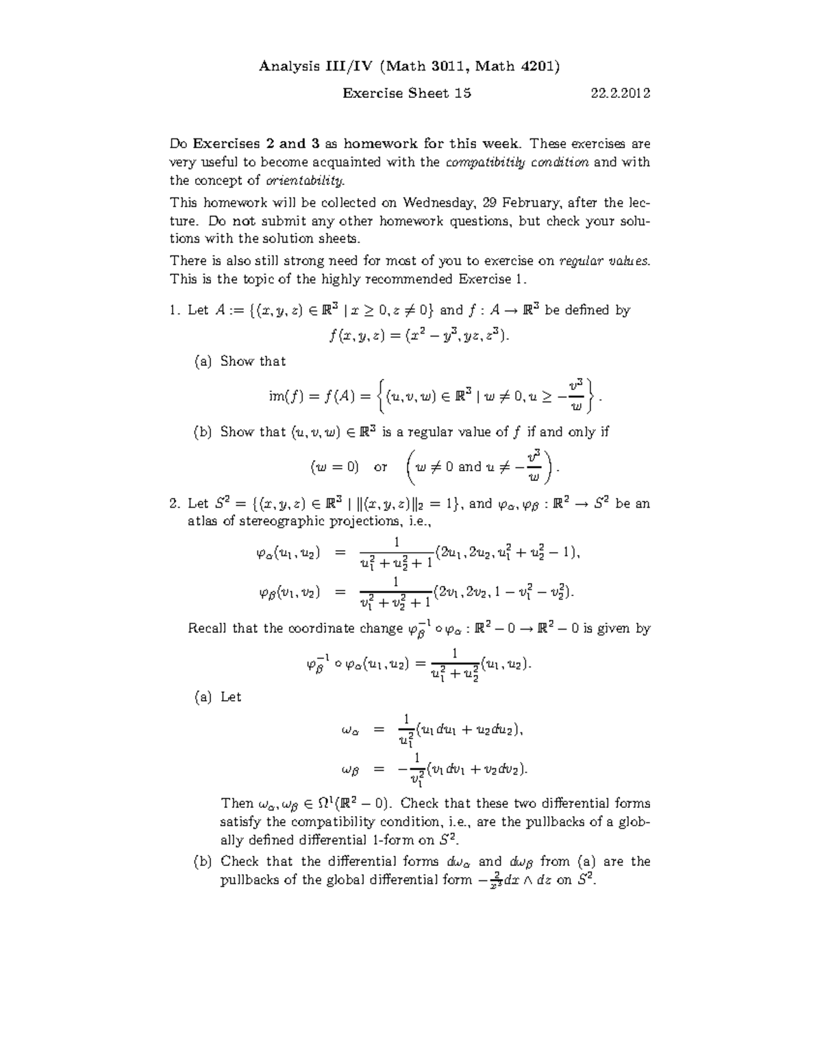 MATH3011 2011-2012 Assignment 15 - Analysis III/IV (Math 3011, Math ...