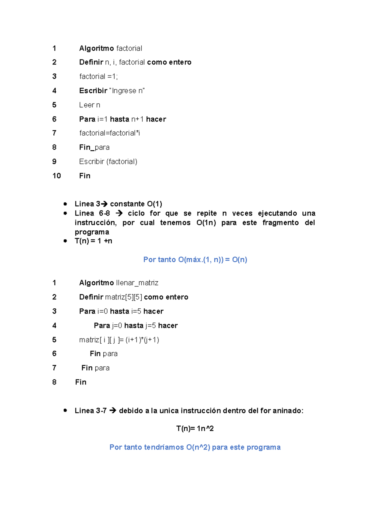 1 Algoritmo factorial - POO - 1 Algoritmo factorial 2 Definir n, i ...