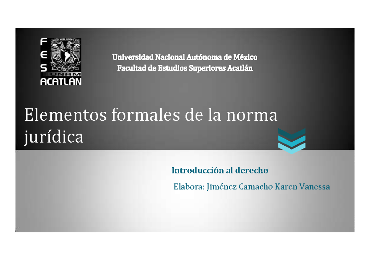 Elementos formales de la norma jurídica - Warning: TT: undefined ...