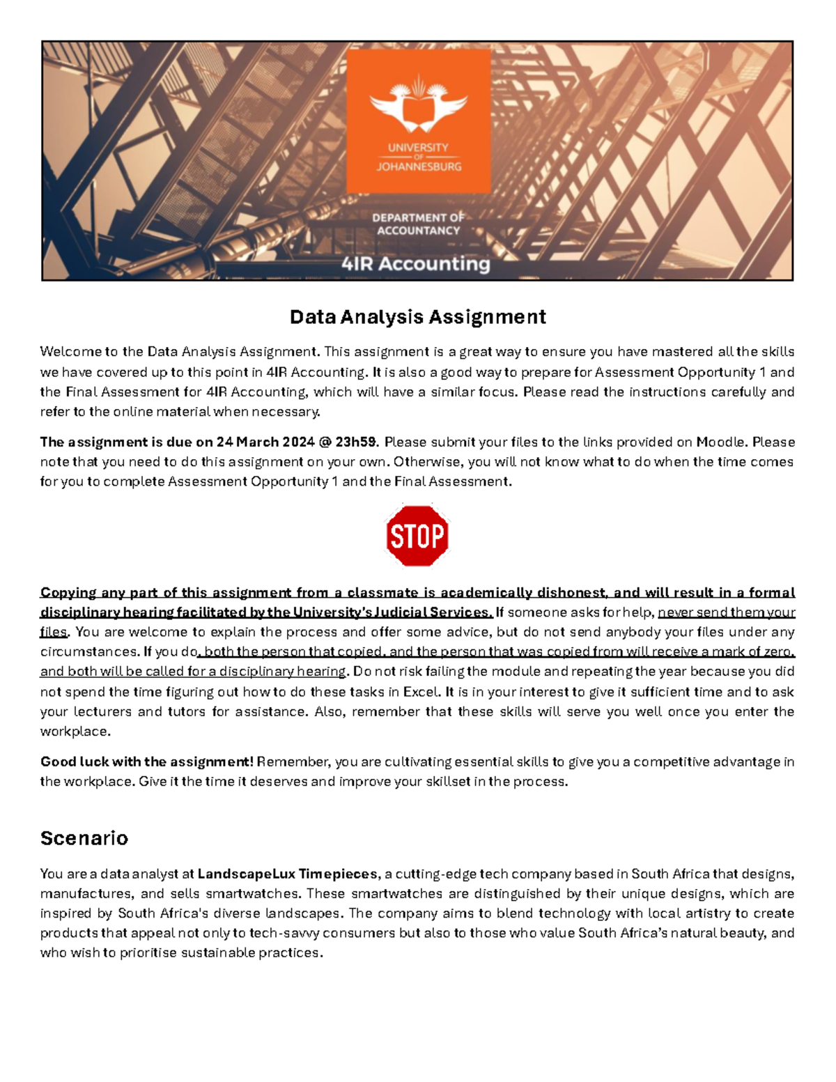 Assignment instructions - Data Analysis Assignment Welcome to the Data ...