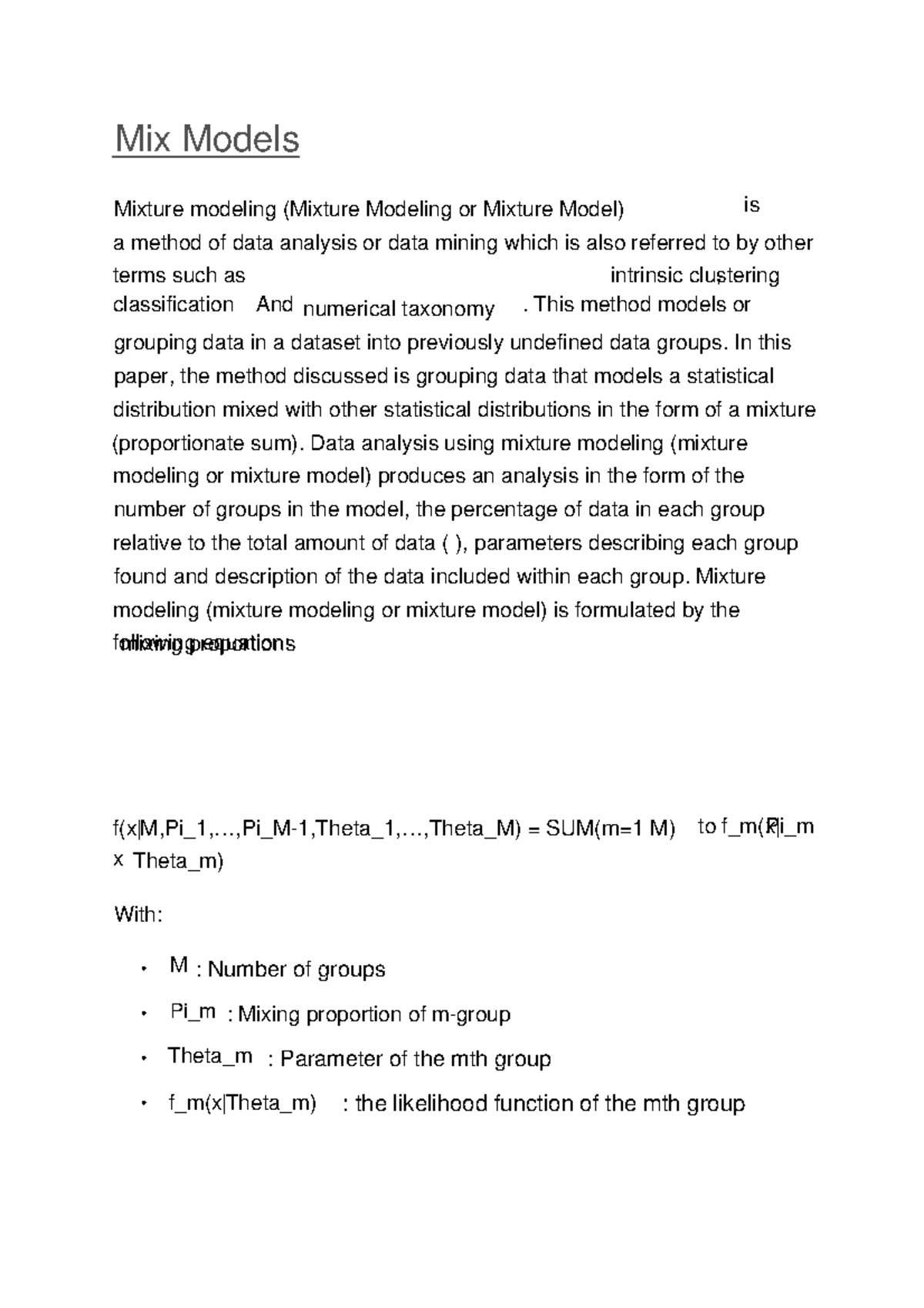 Mix Model Notes 151220 - x : Mixing proportion of m-group : the ...