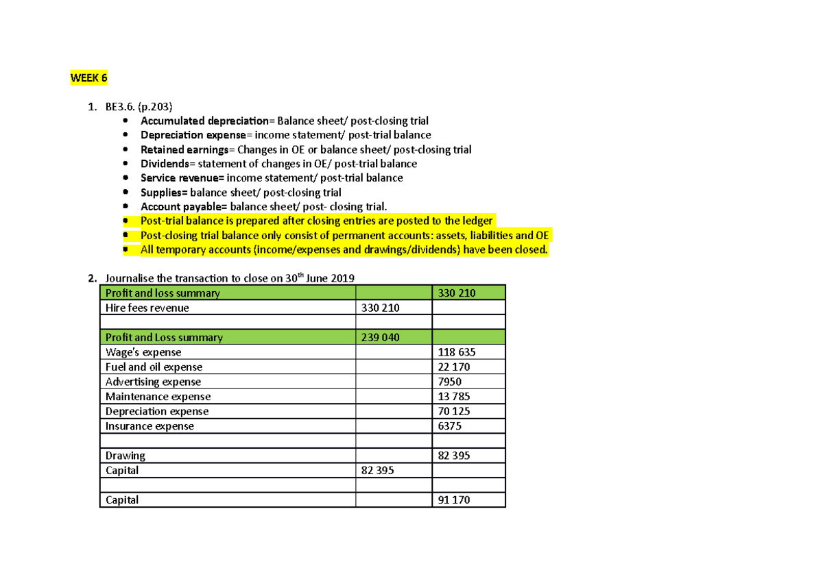 Tutorial Week 6accounting tutorial questions - WEEK 6 BE3. (p ...