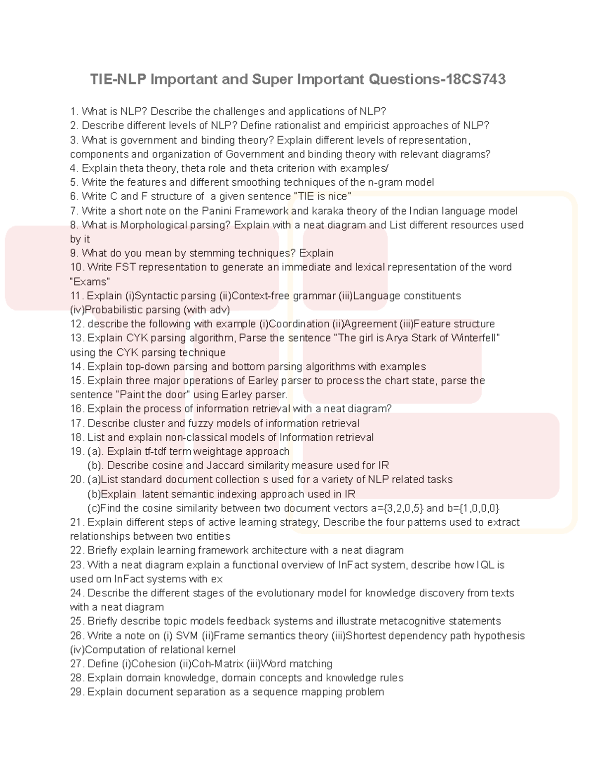 NLP Important and Super Important Questions-18CS743 - TIE-NLP Important ...