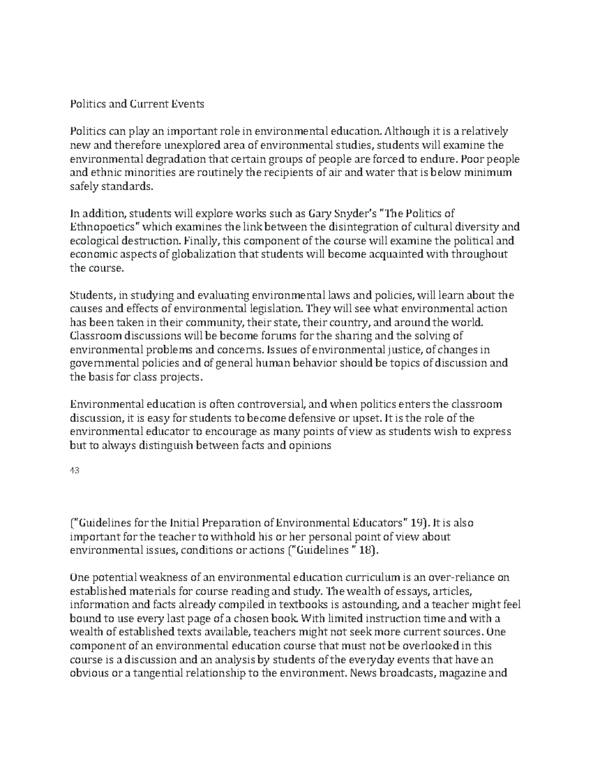 LLL - n.a - Politics and Current Events Politics can play an important ...