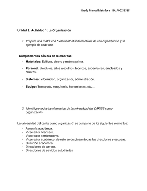 Unidad 4 ACT 2 - tarea - Unidad 4. Actividad 2. Cálculo de costo de ...