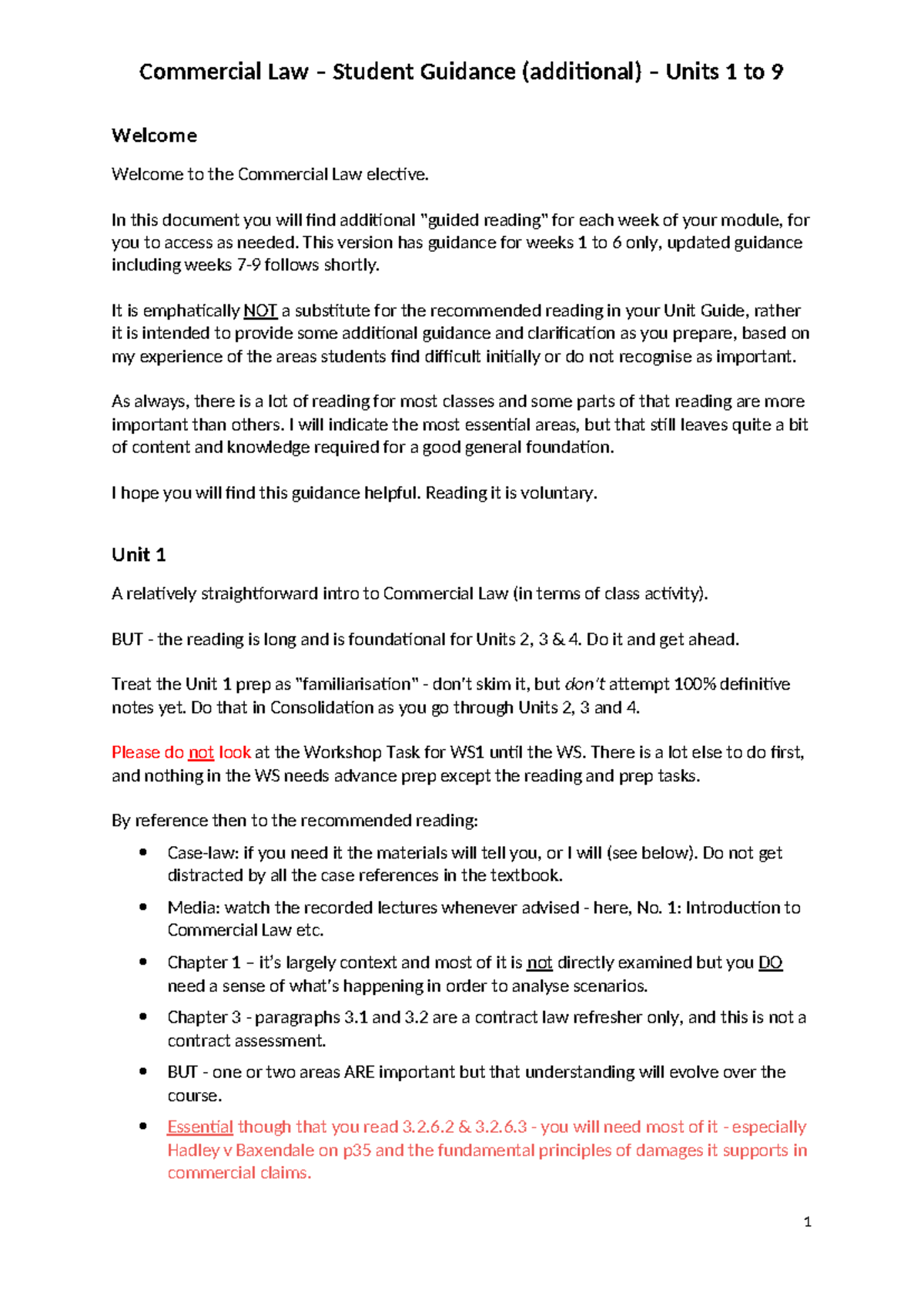 Commercial Law Elective - Student Guidance 2024 1 to 6 - Welcome ...