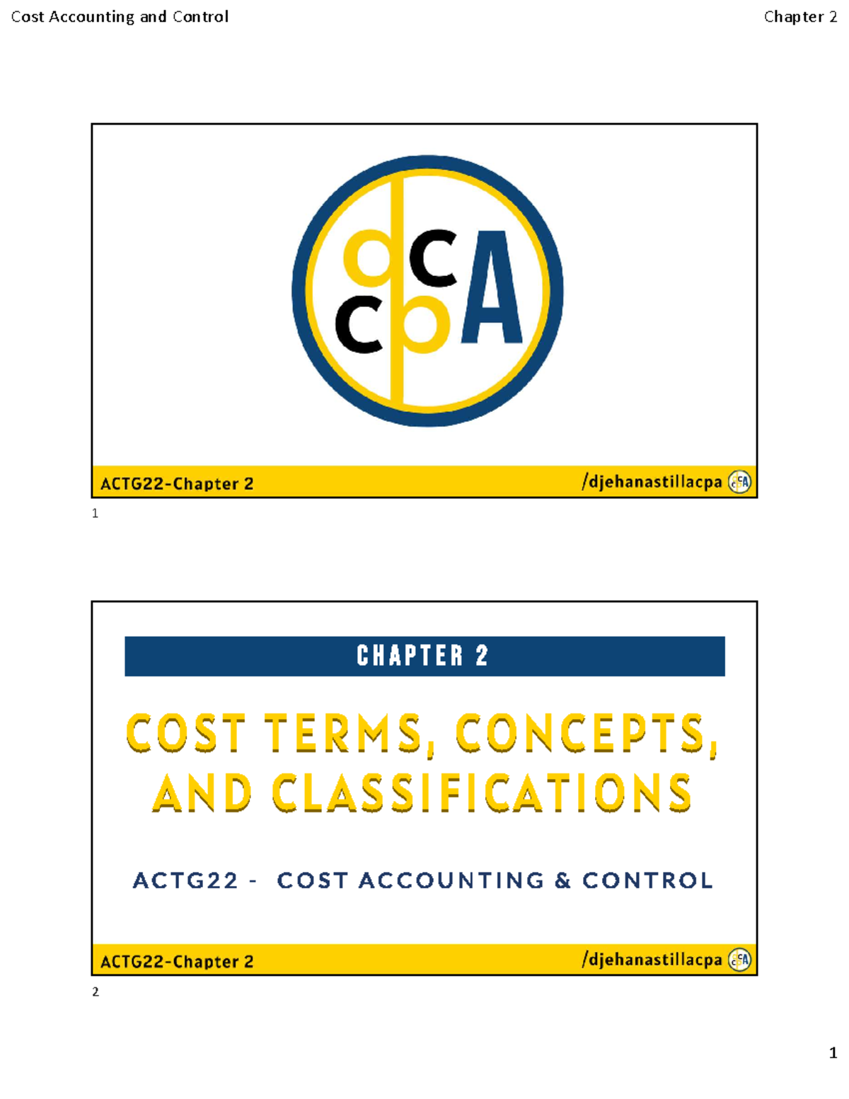 PDF-Chapter 2 - A C T G 2 2 - C O S T A C C O U N T I N G & C O N T R O L COST TERMS, CONCEPTS ...