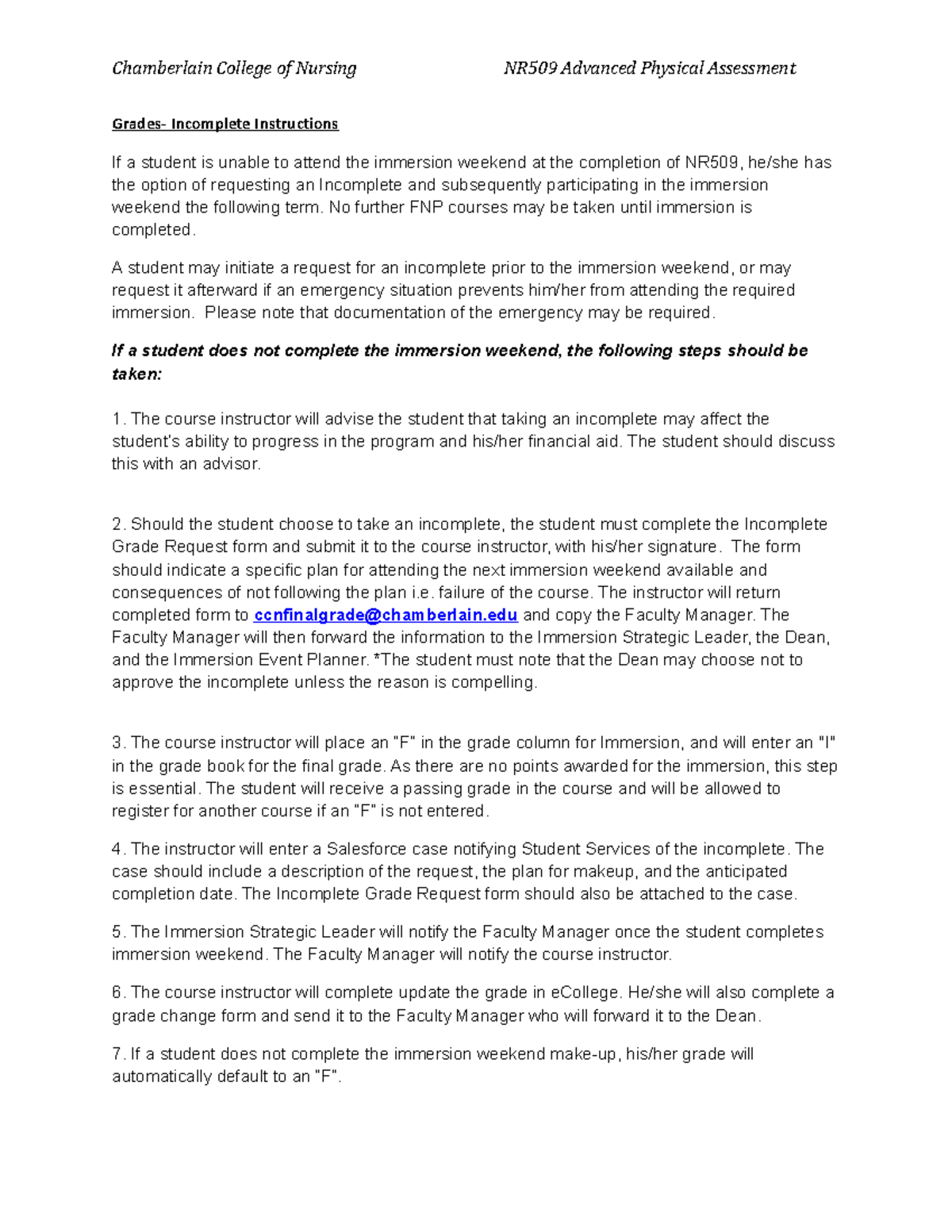 NR509 Incomplete instructions - Chamberlain College of Nursing NR509 ...