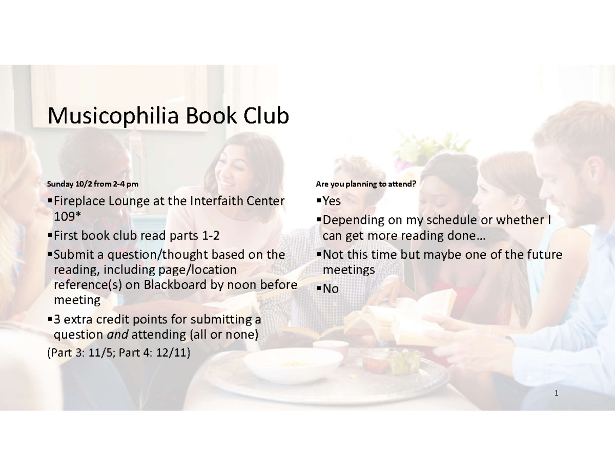 Synaptic transmission - 1 Musicophilia Book Club Sunday 10/2 from 2-4 ...