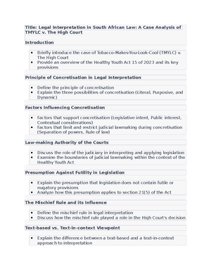 Lein chap 1-3 - Summary Statutory Interpretation - Chapter 1 ...