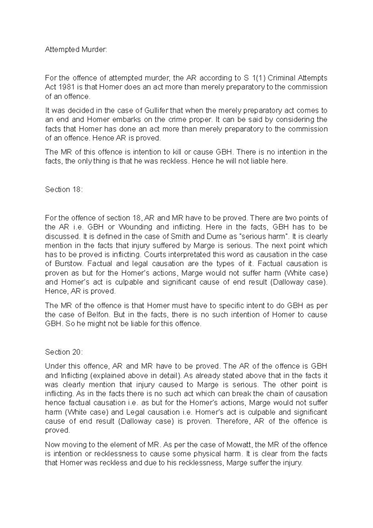 Attempted Murder. notes - Attempted Murder: For the offence of ...