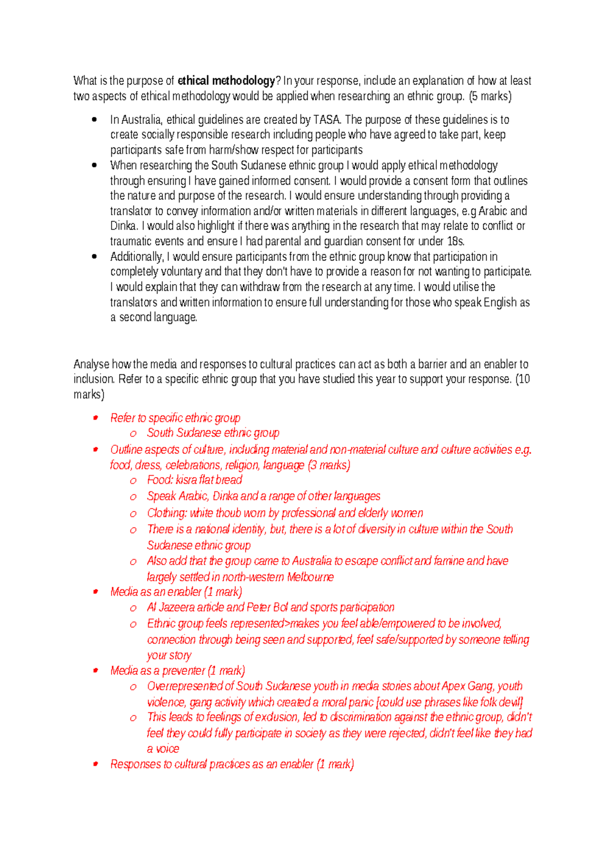 Prac questions in class 1C - What is the purpose of ethical methodology? In your response ...