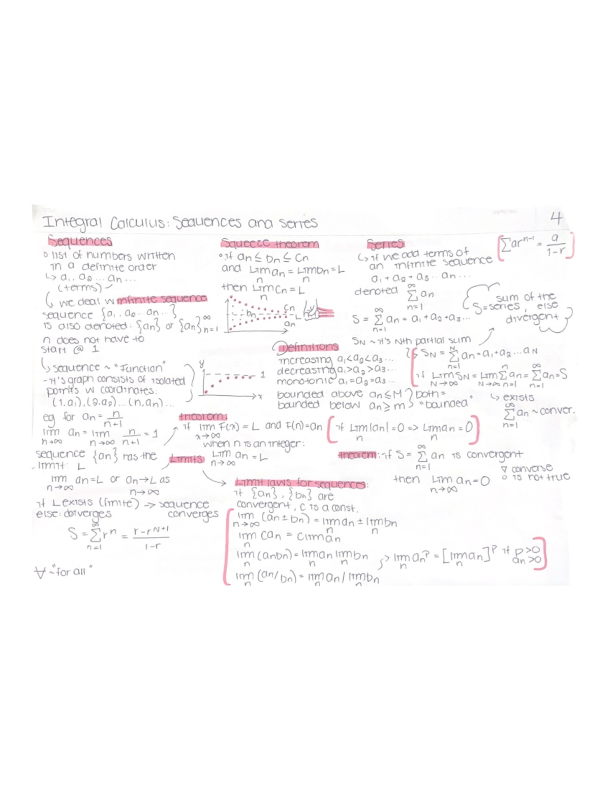Series and sequences - MATH 205 - Studocu