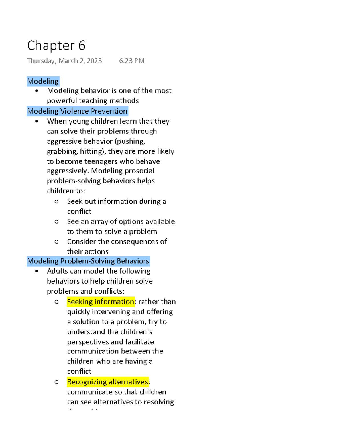 Chapter 6-2 - Professor Emily Durham - Modeling Modeling behavior is ...