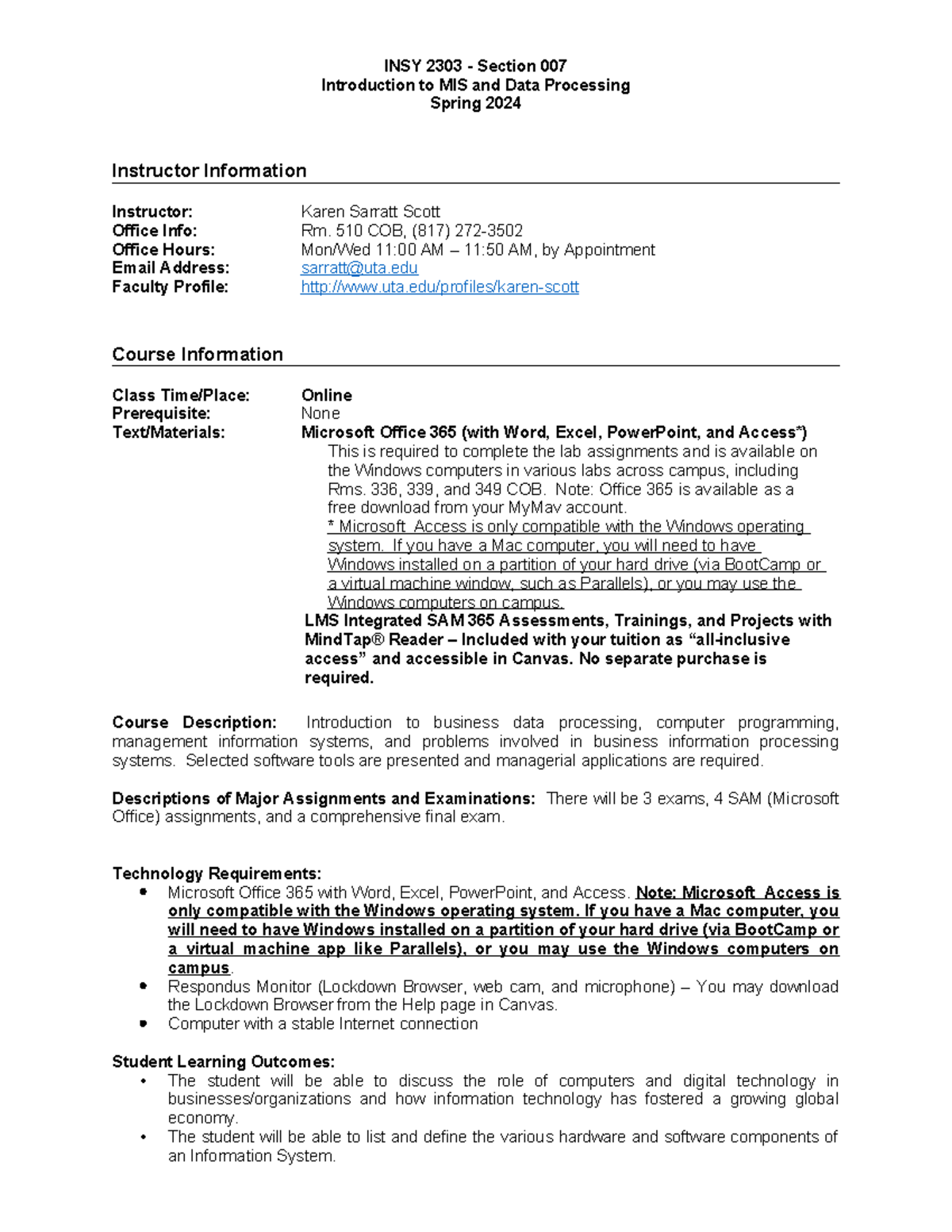 2024- Spring 2242-INSY-2303-007 - INSY 2303 - Section 007 Introduction to MIS and Data ...