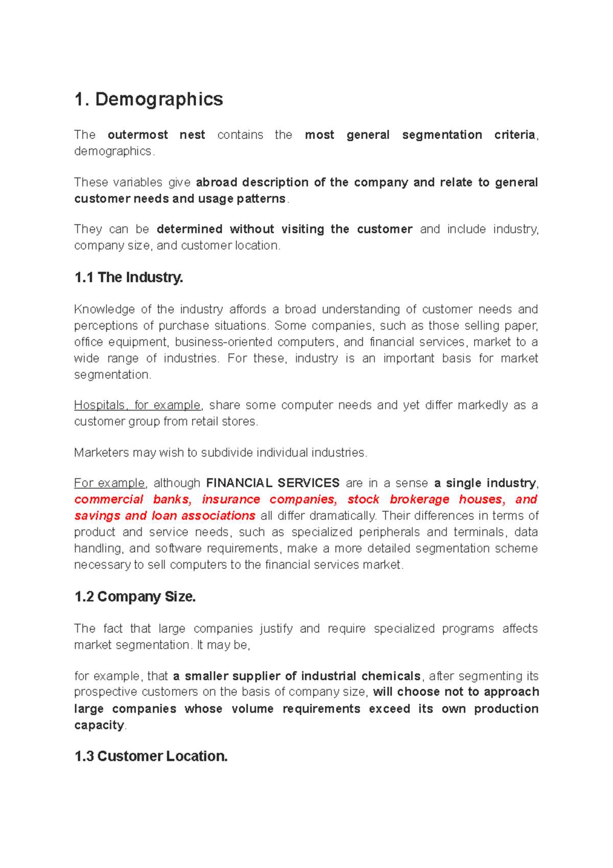 Nested Approach - Lecture notes for MBA - 1. Demographics The outermost ...