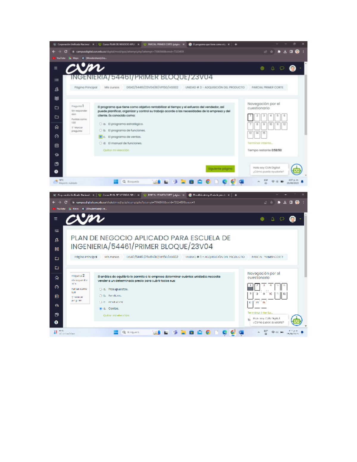 Parcial 1 - hola mundo - Corporación Unificada Nacional x V Curso: PLAN ...