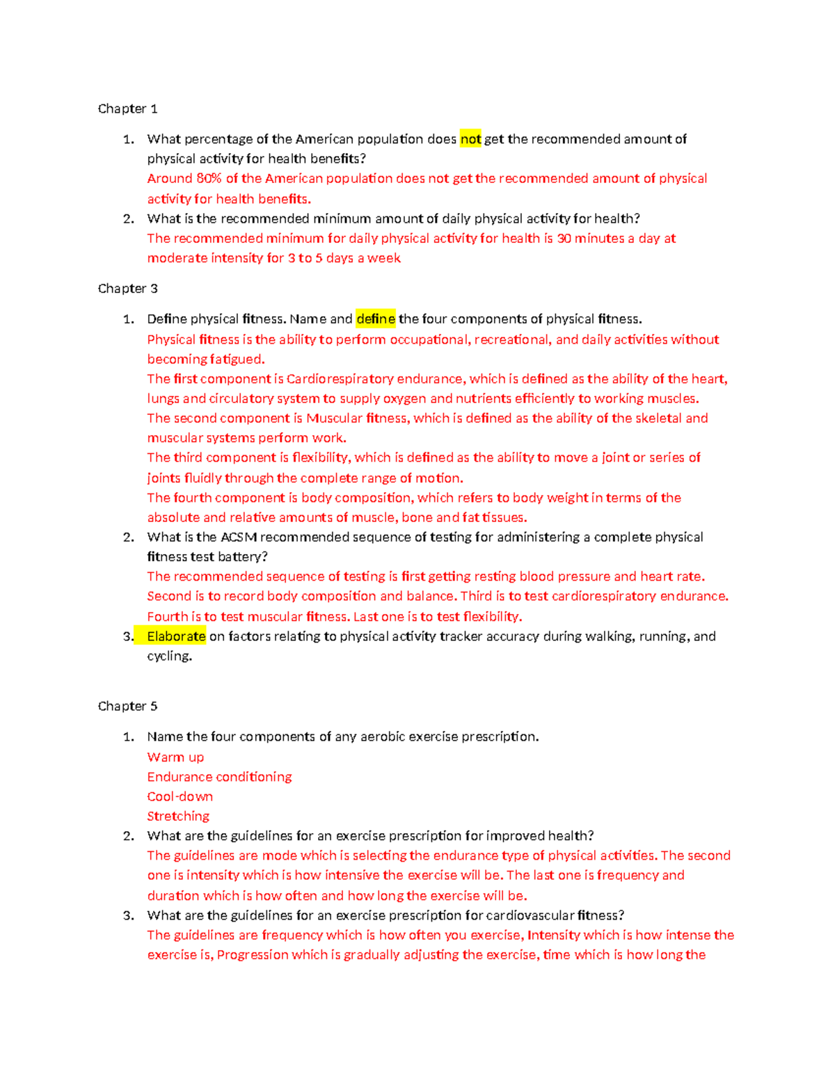 Exam 1 Questions 1 - Chapter 1 1. What percentage of the American ...