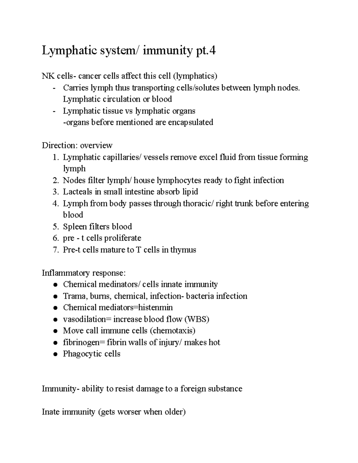 Lymphatic system immunity pt - NK cells- cancer cells affect this cell ...