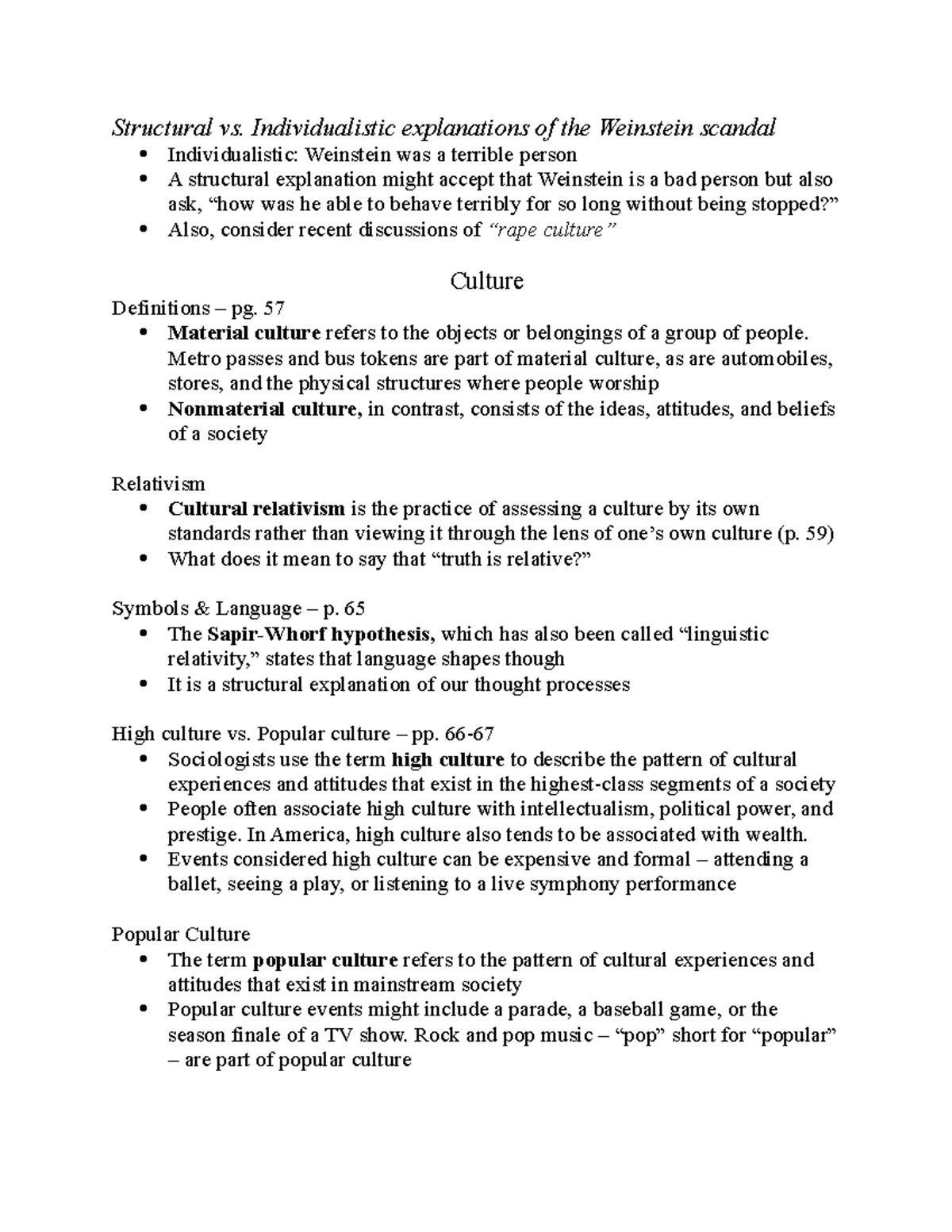 Week 7 Soci 101 - Lecture notes 7 - Structural vs. Individualistic ...